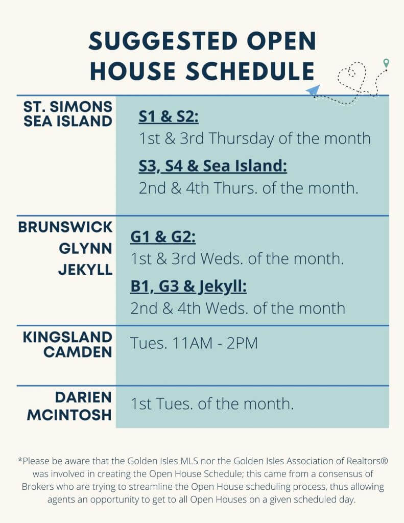 Open House Schedule - Golden Isles Association of REALTORS®